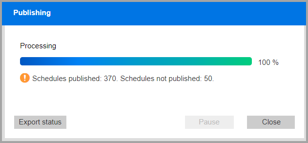 Publish the schedule